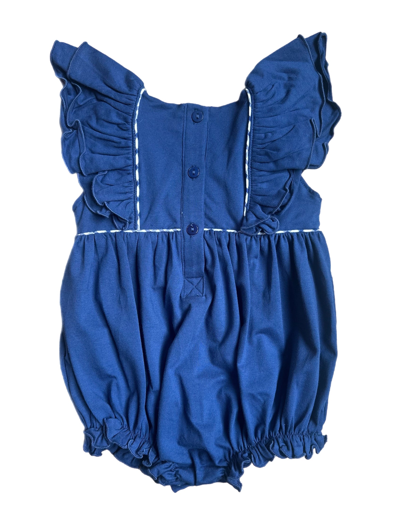 Navy Smocked Anchor Girl Bubble – Southern Peach Smocks, LLC