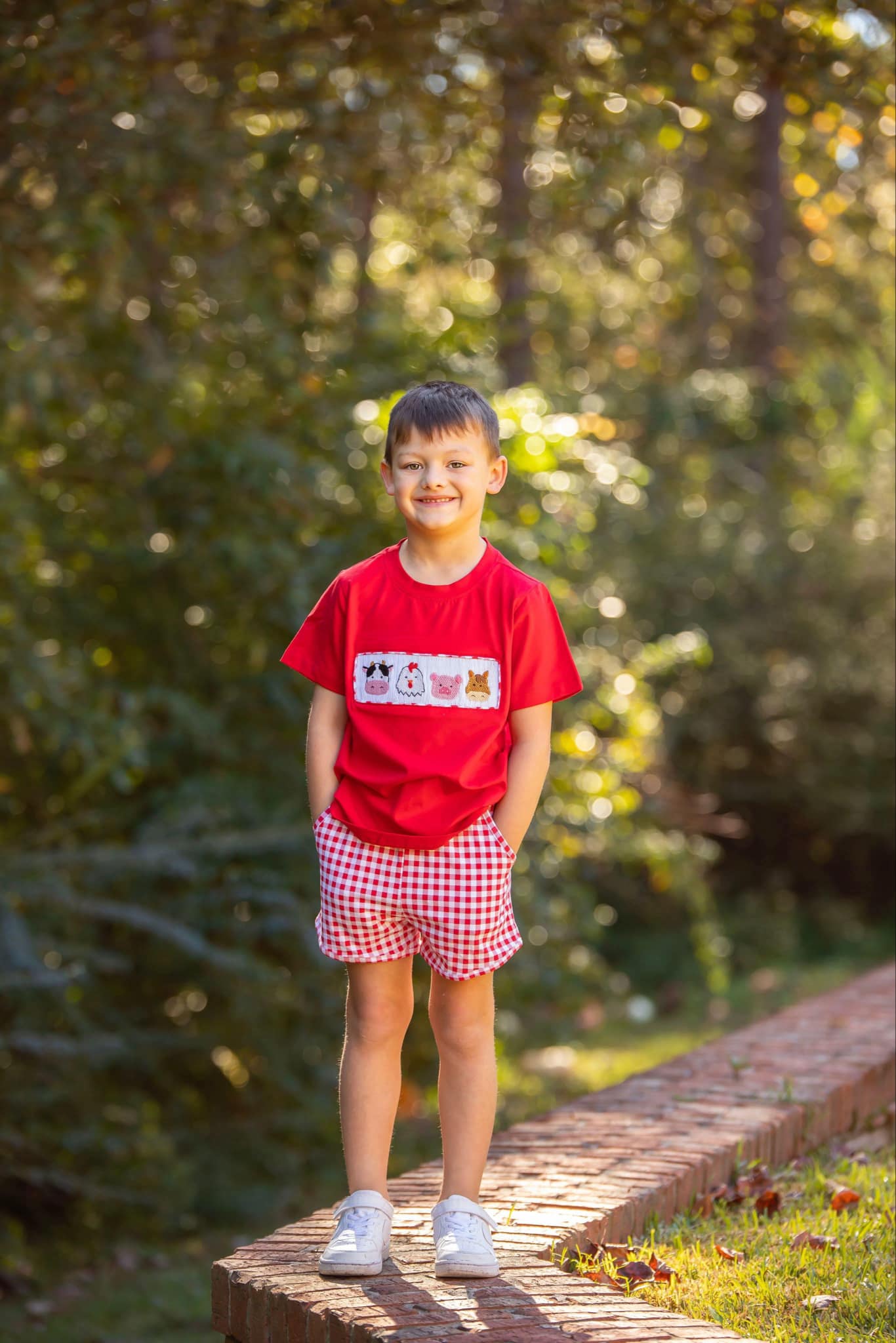 Boys’ Smocked Farm Short Set – Southern Peach Smocks, LLC