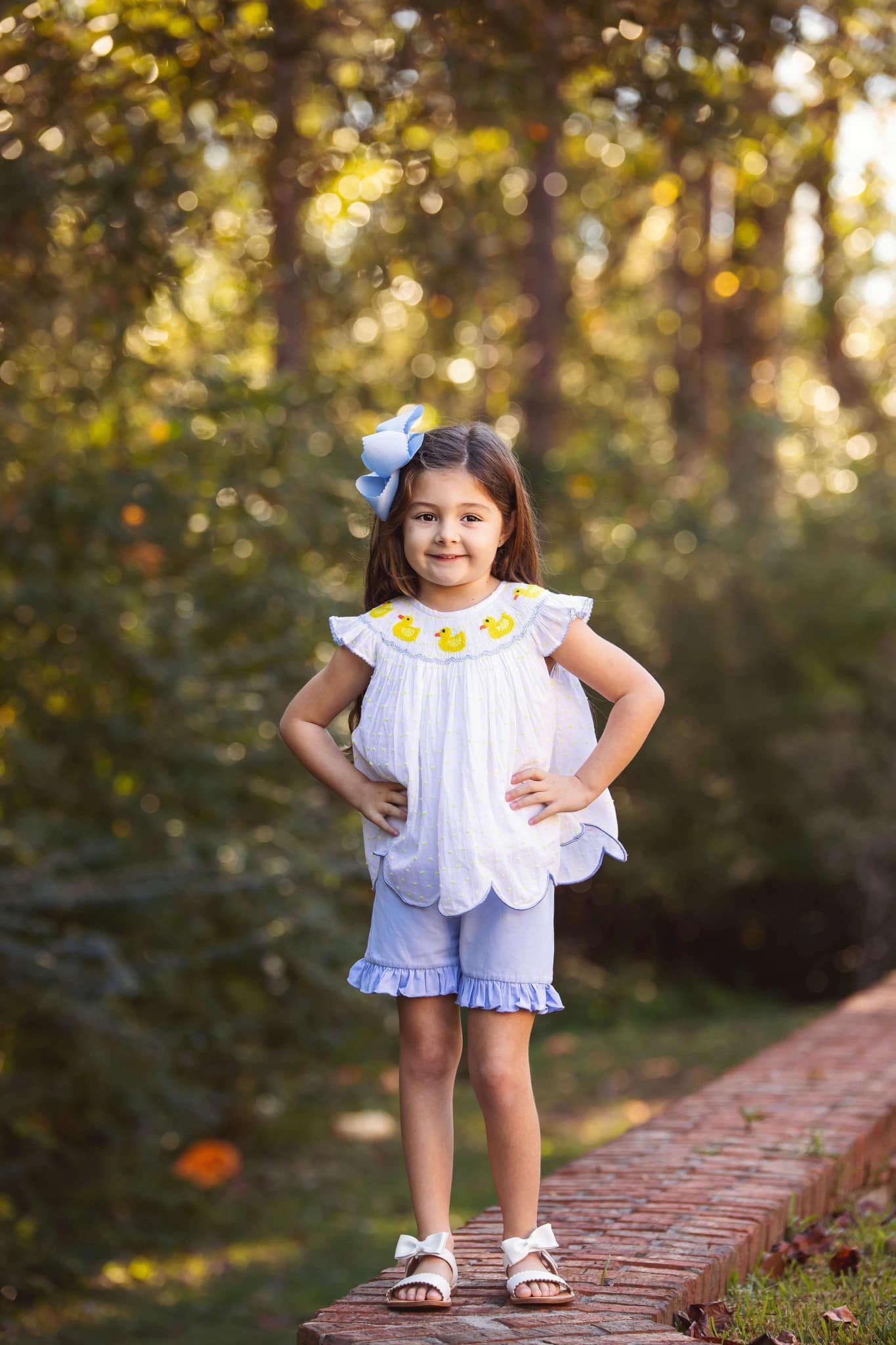 Girl’s Smocked Duck Short Set – Southern Peach Smocks, LLC