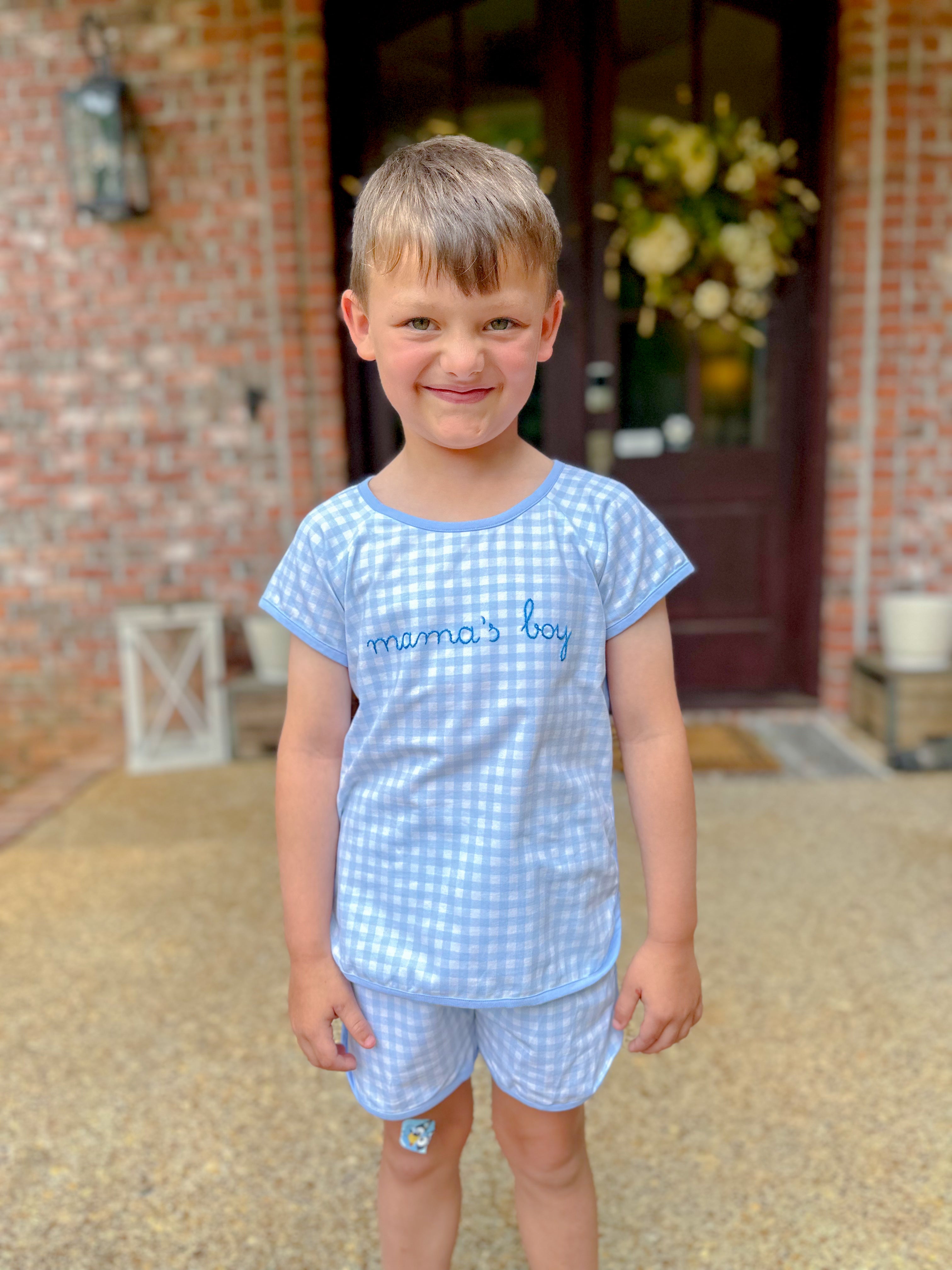 Boy’s Embroidered Knit Short Set – Southern Peach Smocks, LLC
