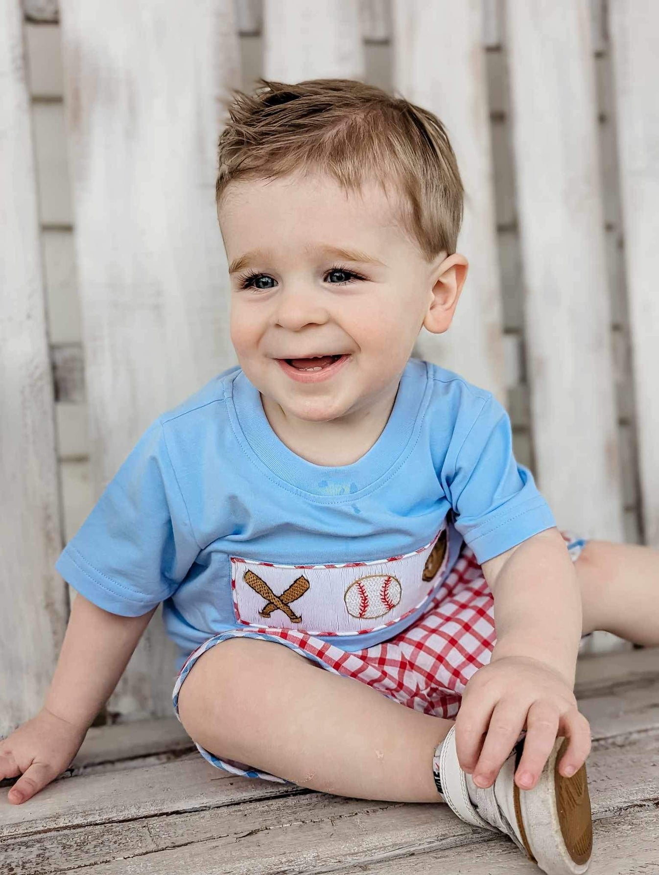 Boy’s Smocked Baseball Short Set – Southern Peach Smocks, LLC