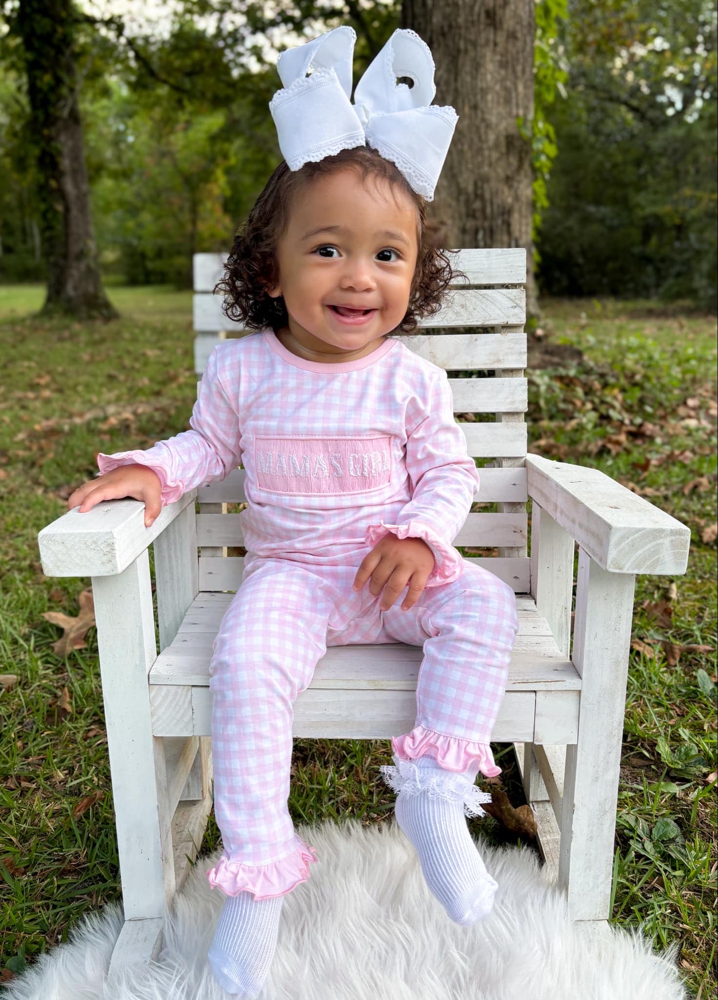 Girl’s Smocked Mama’s Girl Lounge Set – Southern Peach Smocks, LLC