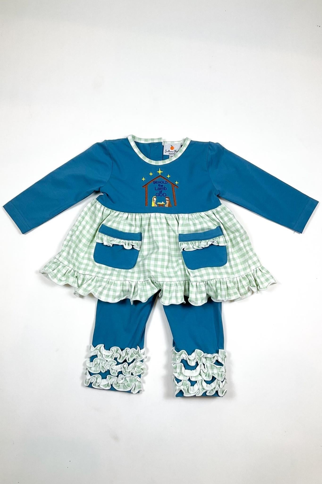 Girl's Behold the Lamb of God Leggings Set – Southern Peach Smocks, LLC