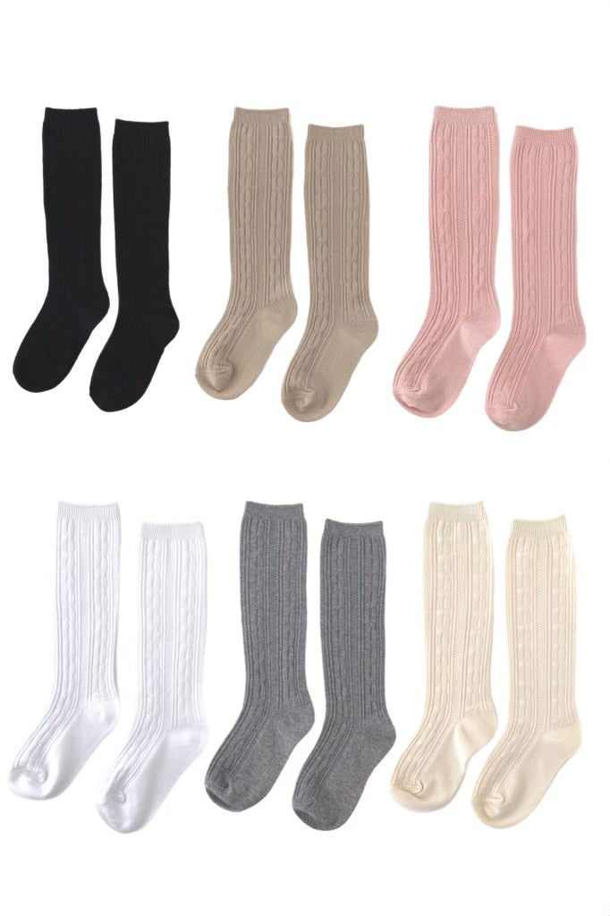 Little Stocking Co. Neutral Cable Knit Knee High Socks – Southern Peach ...